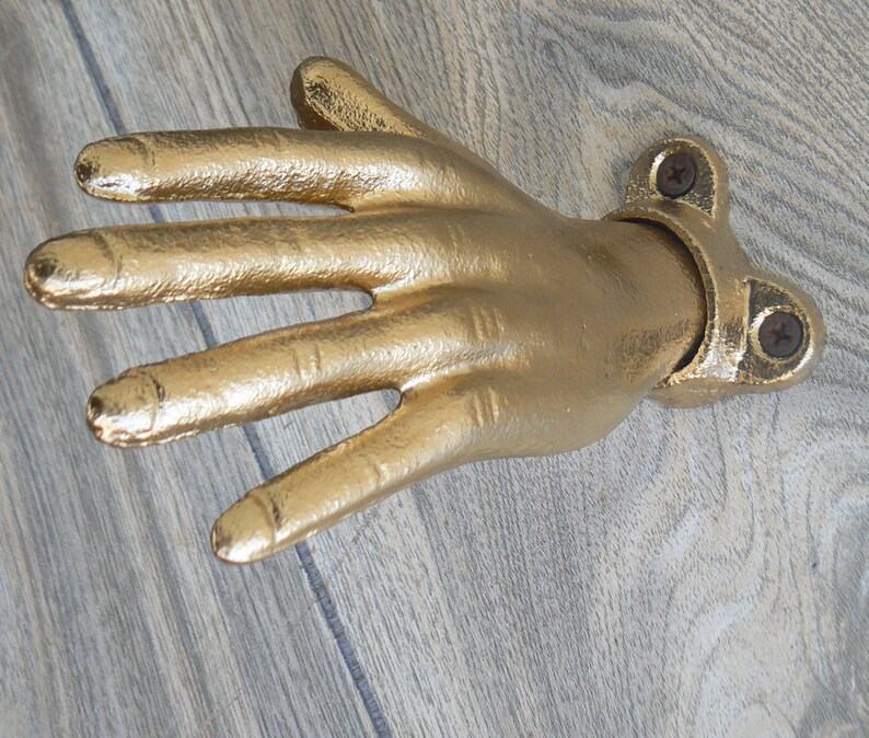 Hand Hook Rustic Unique Left Hand Pull Metal Heavy Cast Iron - Etsy
