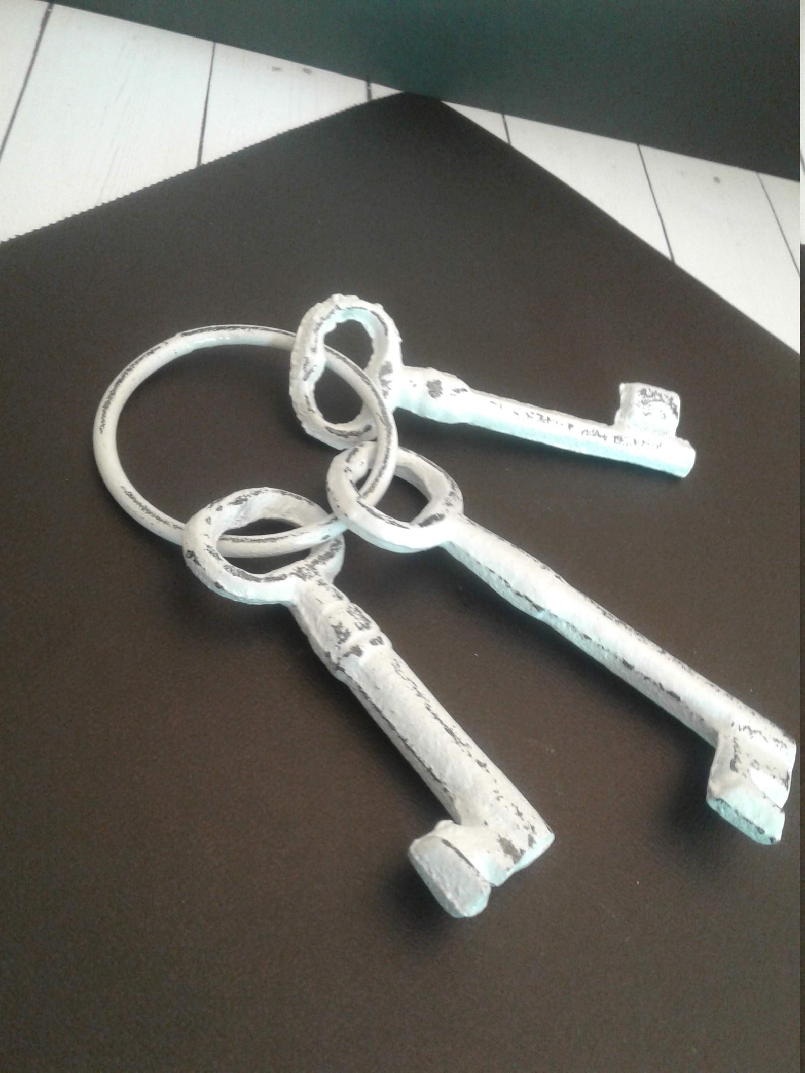 Jailer Keys on Ring 3 Faux Jailer Keys on a Ring Shabby Chic - Etsy