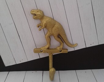 Home & Living Solid Wood Rack with Hooks Ferocious T-rex dinosaur ...