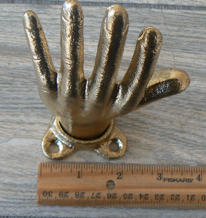 Hand Hook Rustic Unique Left Hand Pull Metal Heavy Cast Iron - Etsy