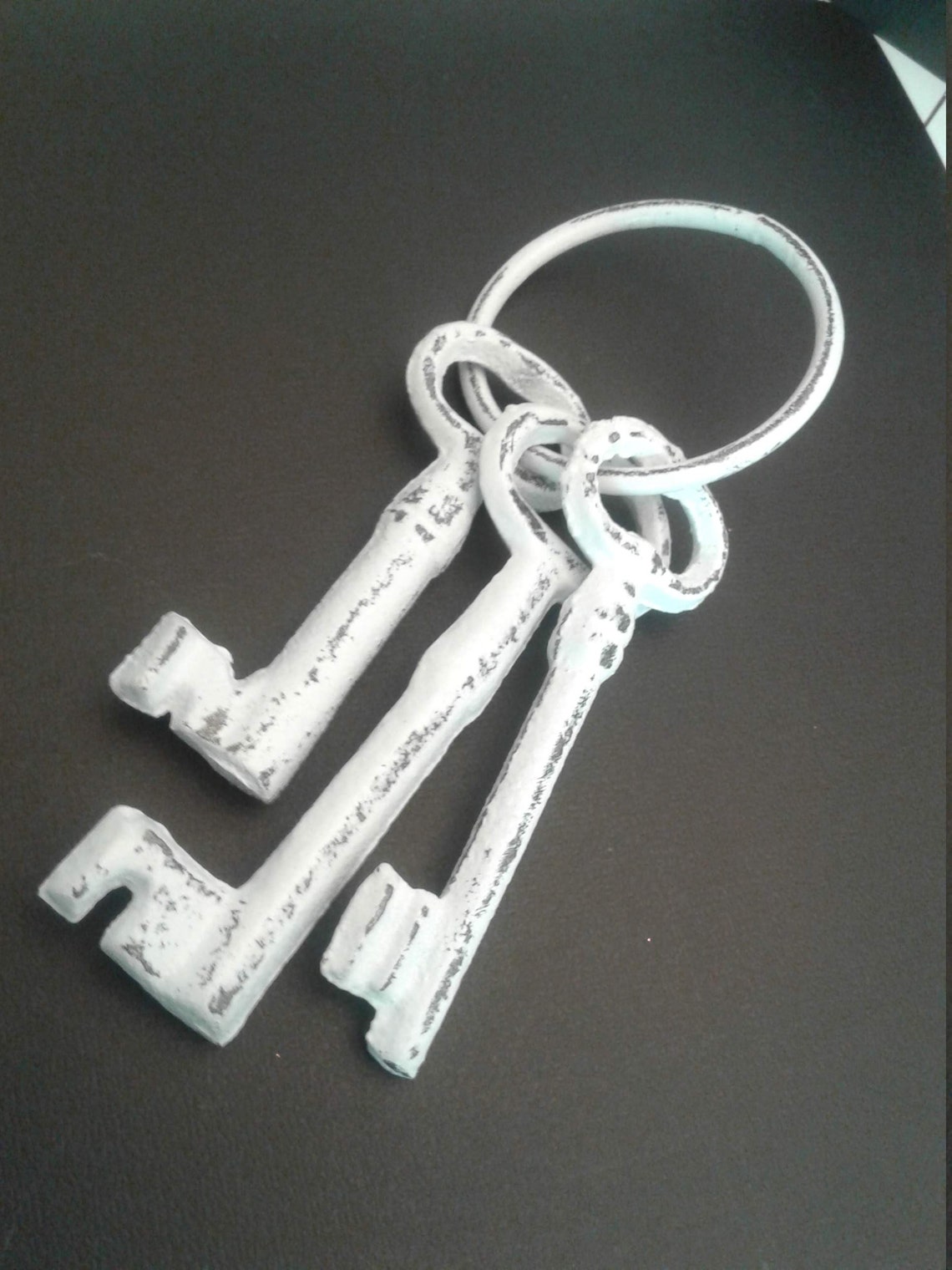 Jailer Keys on Ring 3 Faux Jailer Keys on a Ring Shabby Chic - Etsy