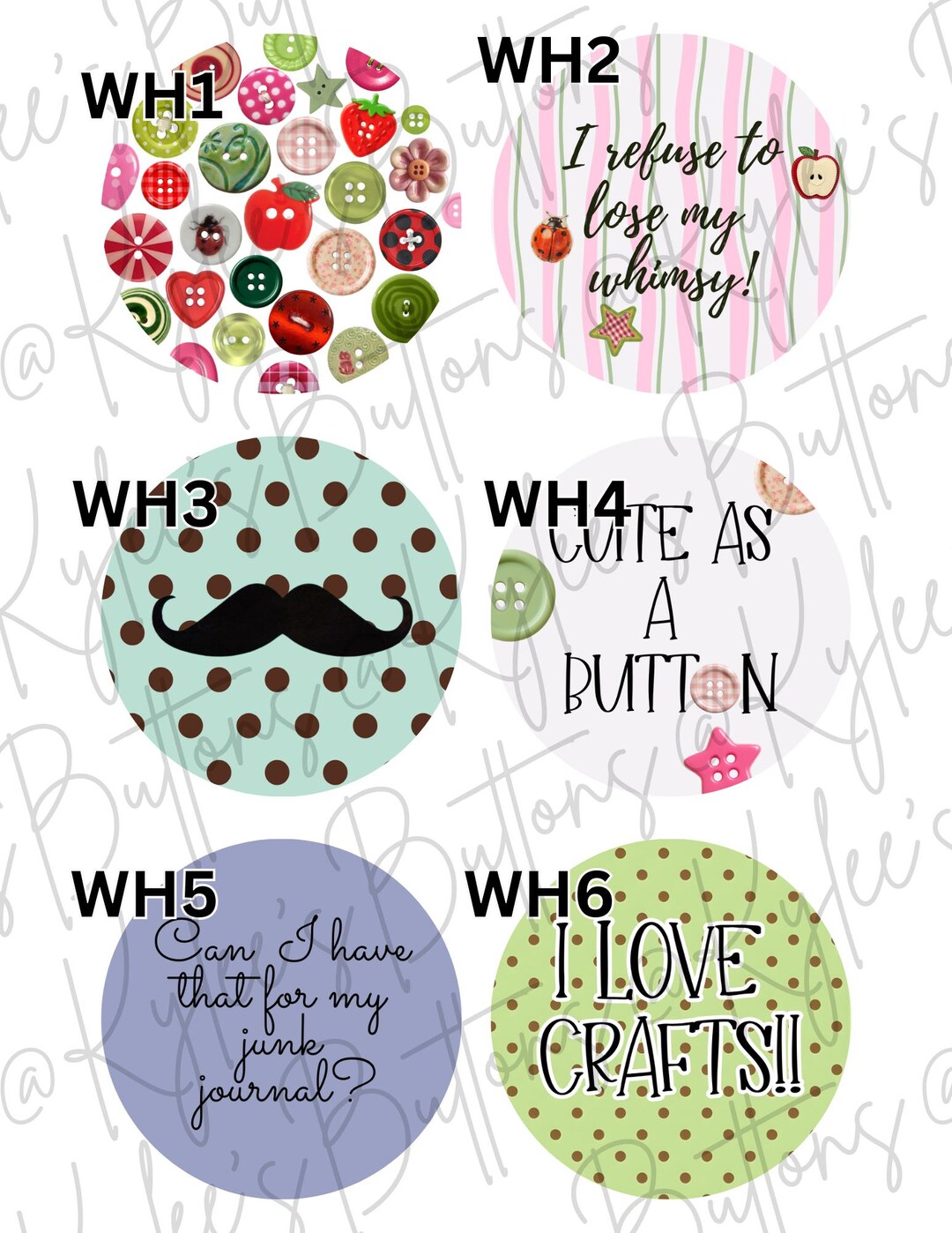 Whimsical Buttons | Physical Media Buttons | Crafty Bag Accessories - Etsy
