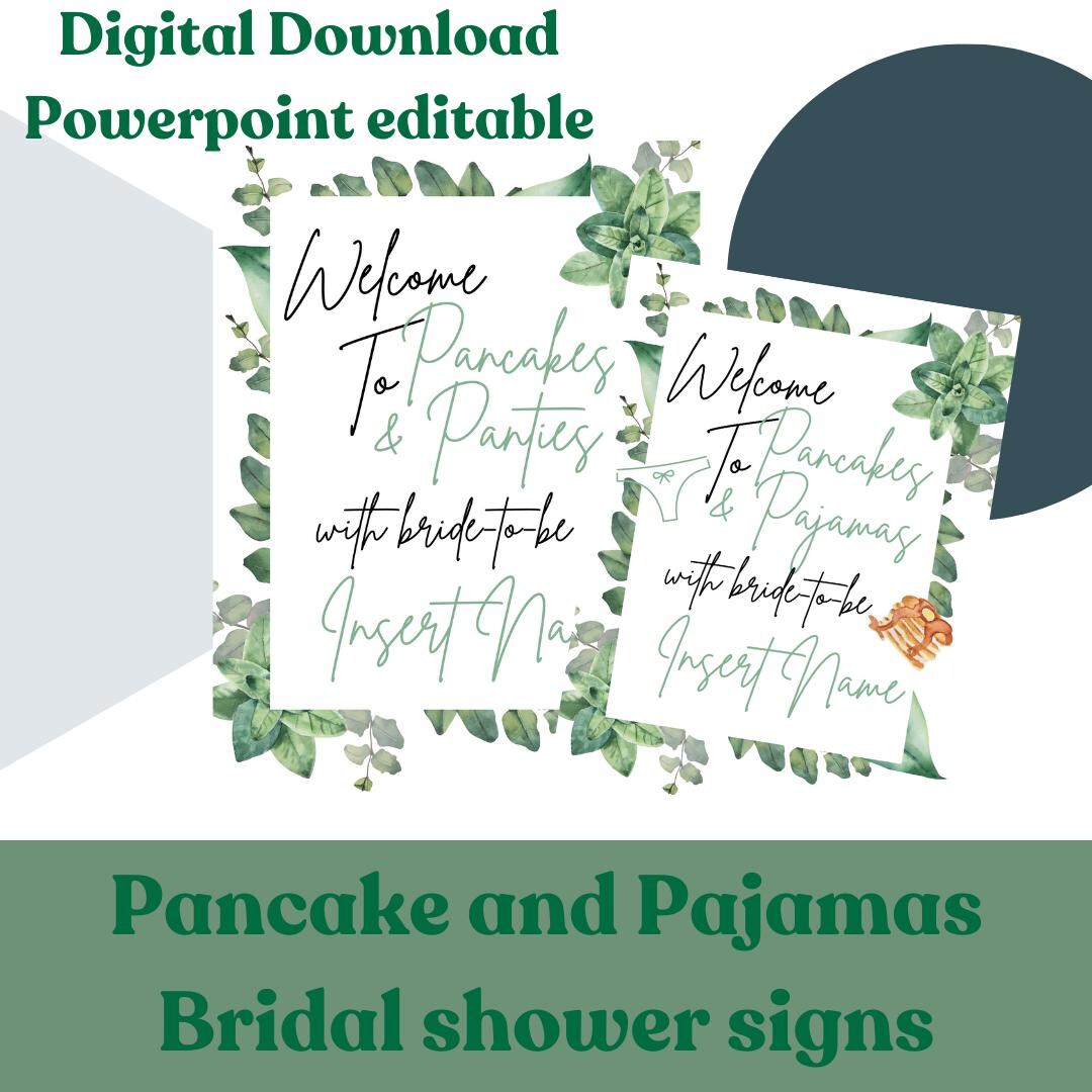 Pancakes and Pajamas Editable Signs - Etsy