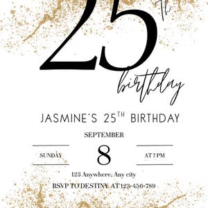 25th Birthday Invitation - Etsy