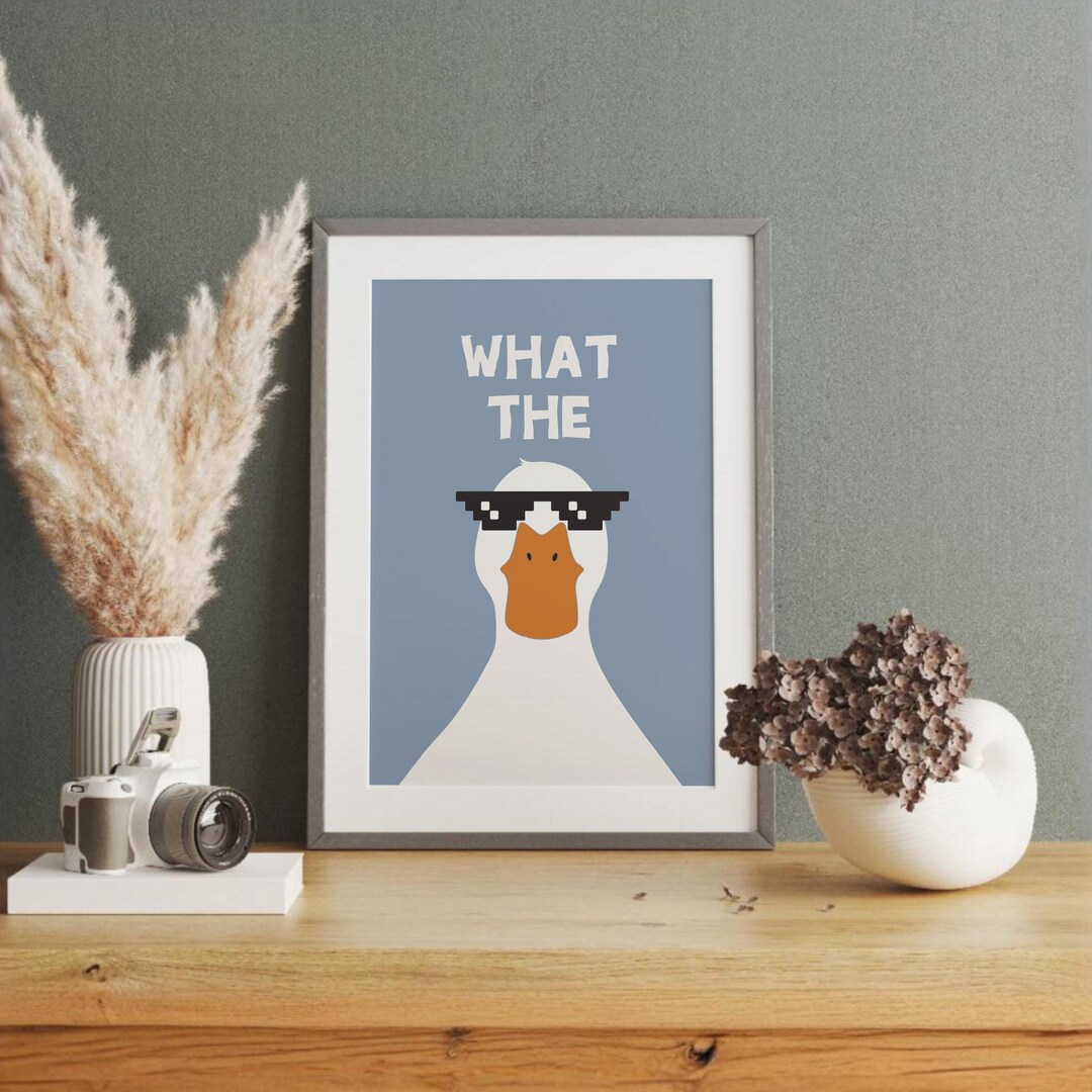 What the Duck Poster, Modern Wall Art, Funny Quote Prints, Wall Art for ...
