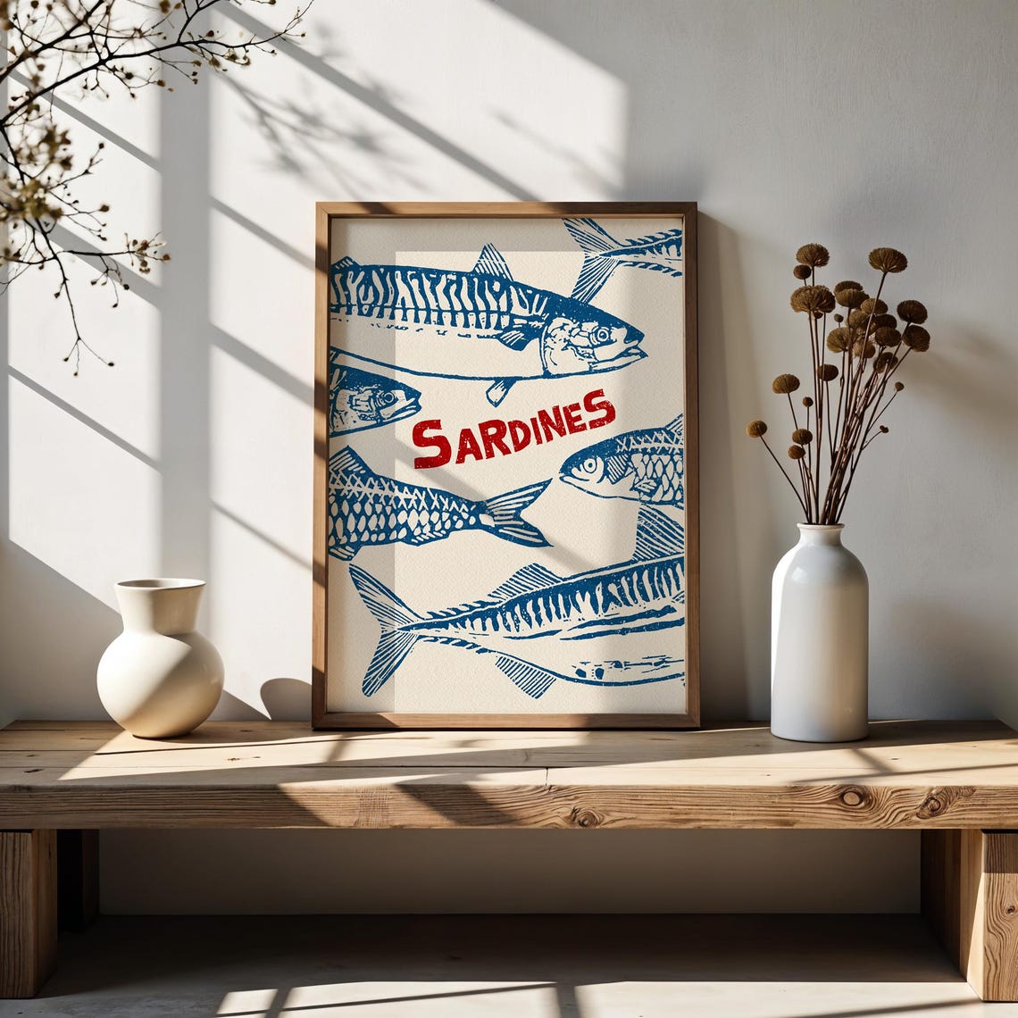 Sardines Print, Sardine Tin Vintage Poster, Vintage Retro Wall Art ...