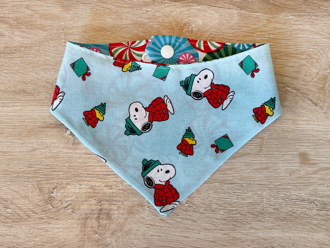 Double-sided Christmas Snoopy Dog Bandana | Christmas Holiday Puppy ...