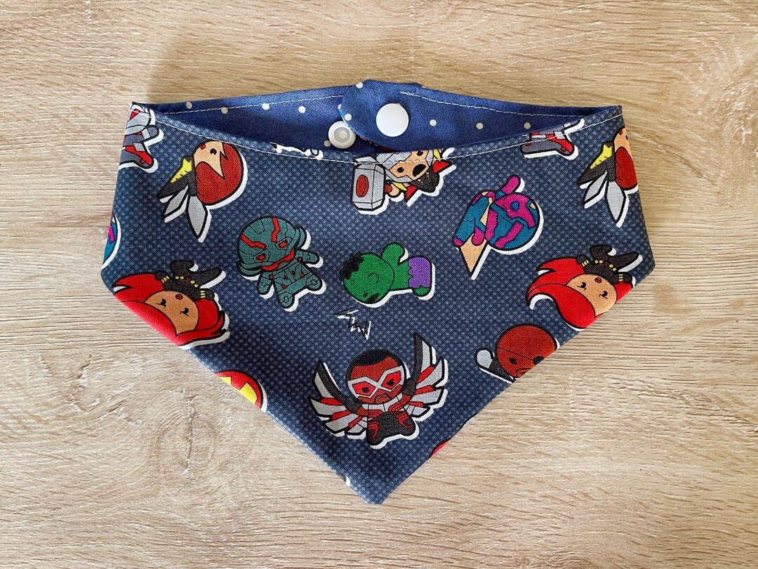 Double-sided Marvel Superhero Cartoon Dog Bandana Halloween Dog Costume ...
