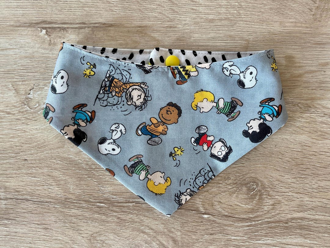 Double-sided Snoopy Peanuts Characters Dog Bandana | Dog Scarf | Snap ...
