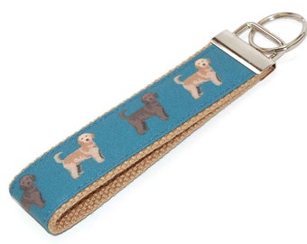 Dog Key Fob Dog Keychain Puppy Key Fob Canine Key Fob Dog Wristlet Pet ...