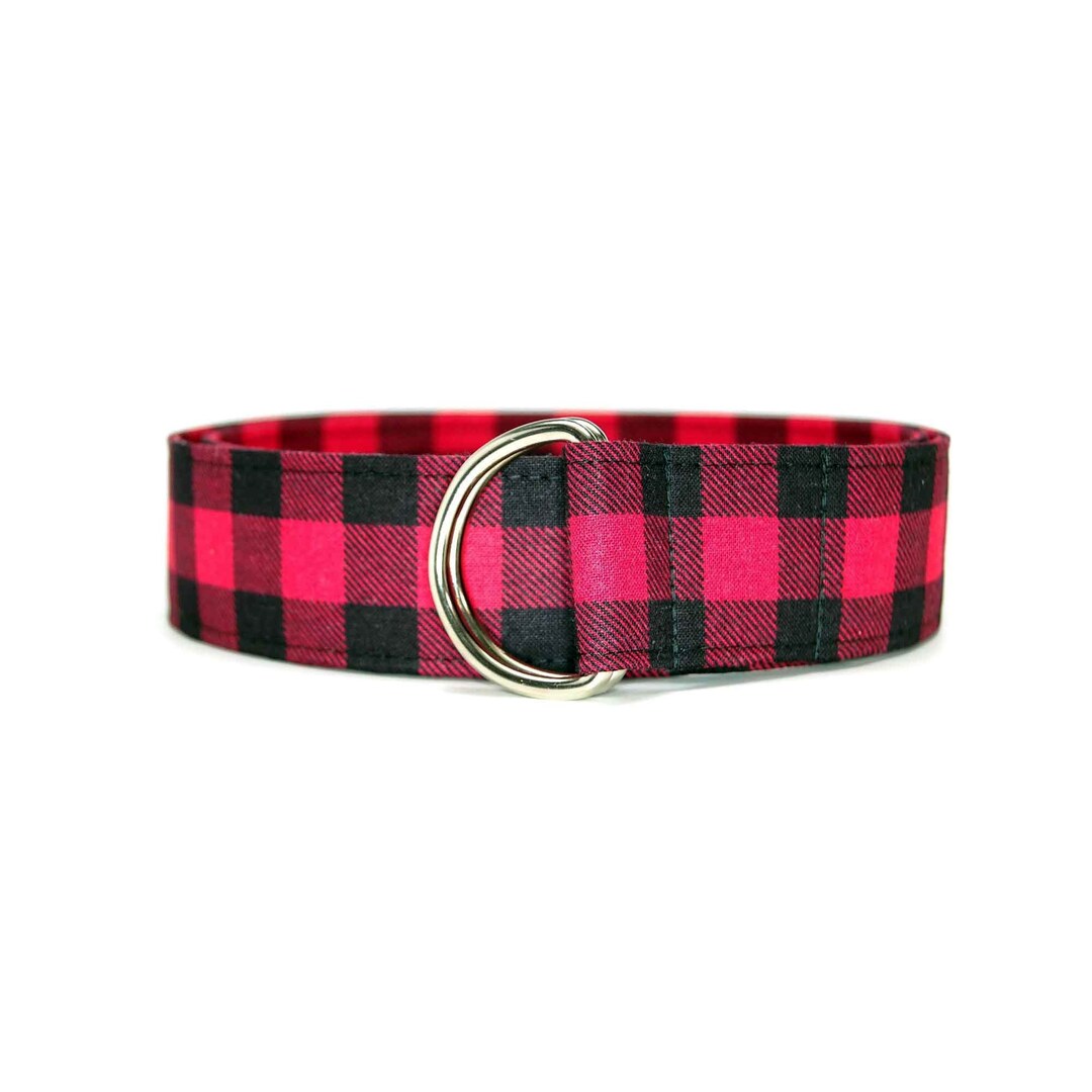 Red and Black Check Fabric D-ring Belt: Customizable Size - Etsy