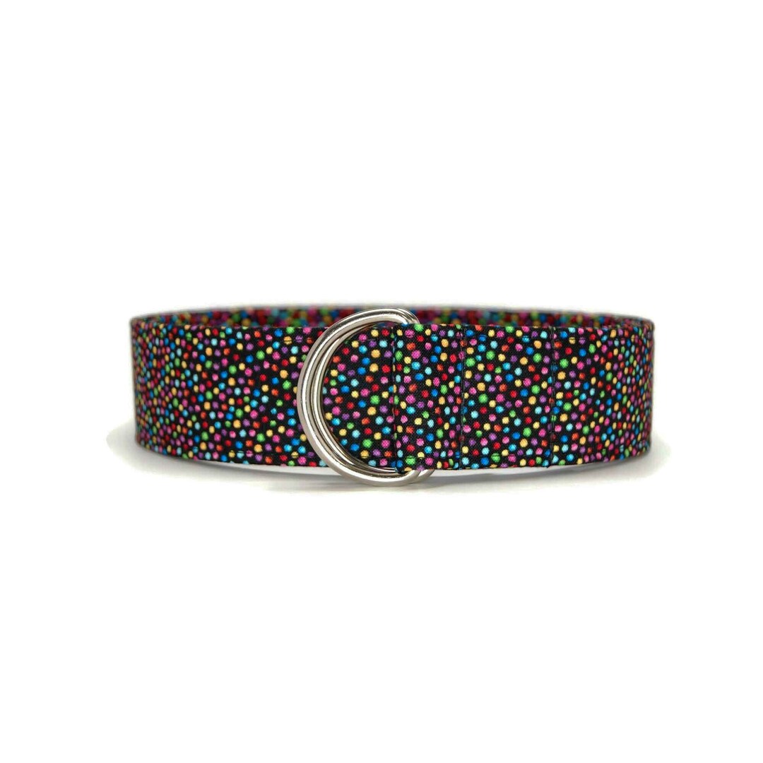 Colorful Polka Dot Belt - Adjustable D-ring Fabric Belts in Choice of ...