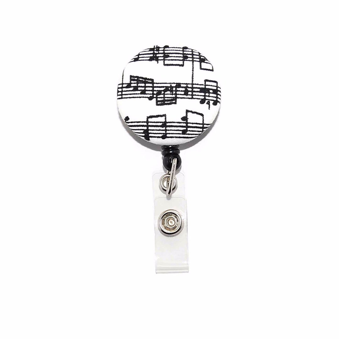 Sheet Music Notes Retractable ID Badge Reel - Cute Music Lover Gift ...