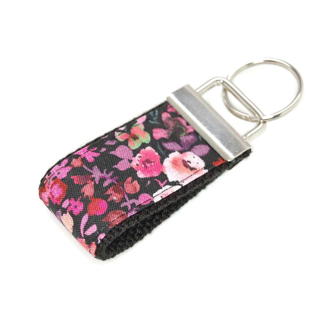 Shades of Pink Flowers Mini Keychain Finger Size Key Fob Choice of ...