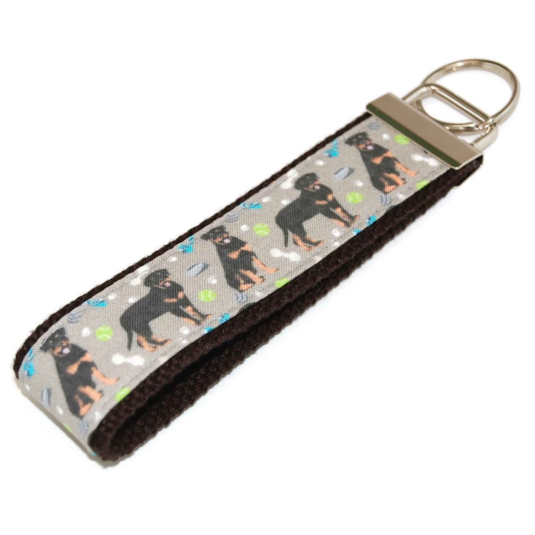 Rottweiler Keychain - Rottie Fabric Key Fob Wristlet - Etsy