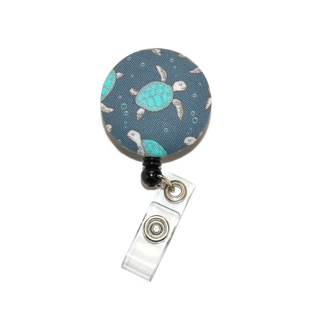 Sea Turtle Badge Reel - Retractable Name Tag ID Choice of Clip - Etsy