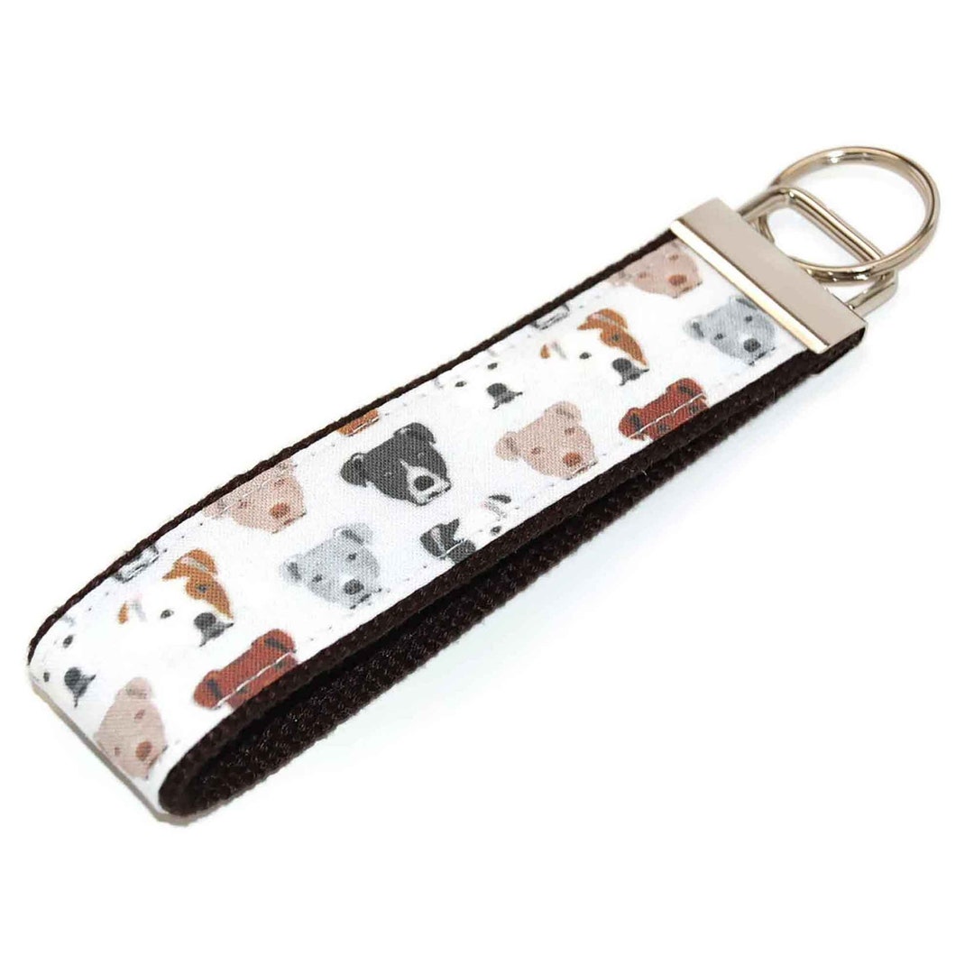 Pitbull Terrier Keychain - Dog Key Fob Wristlet - Etsy