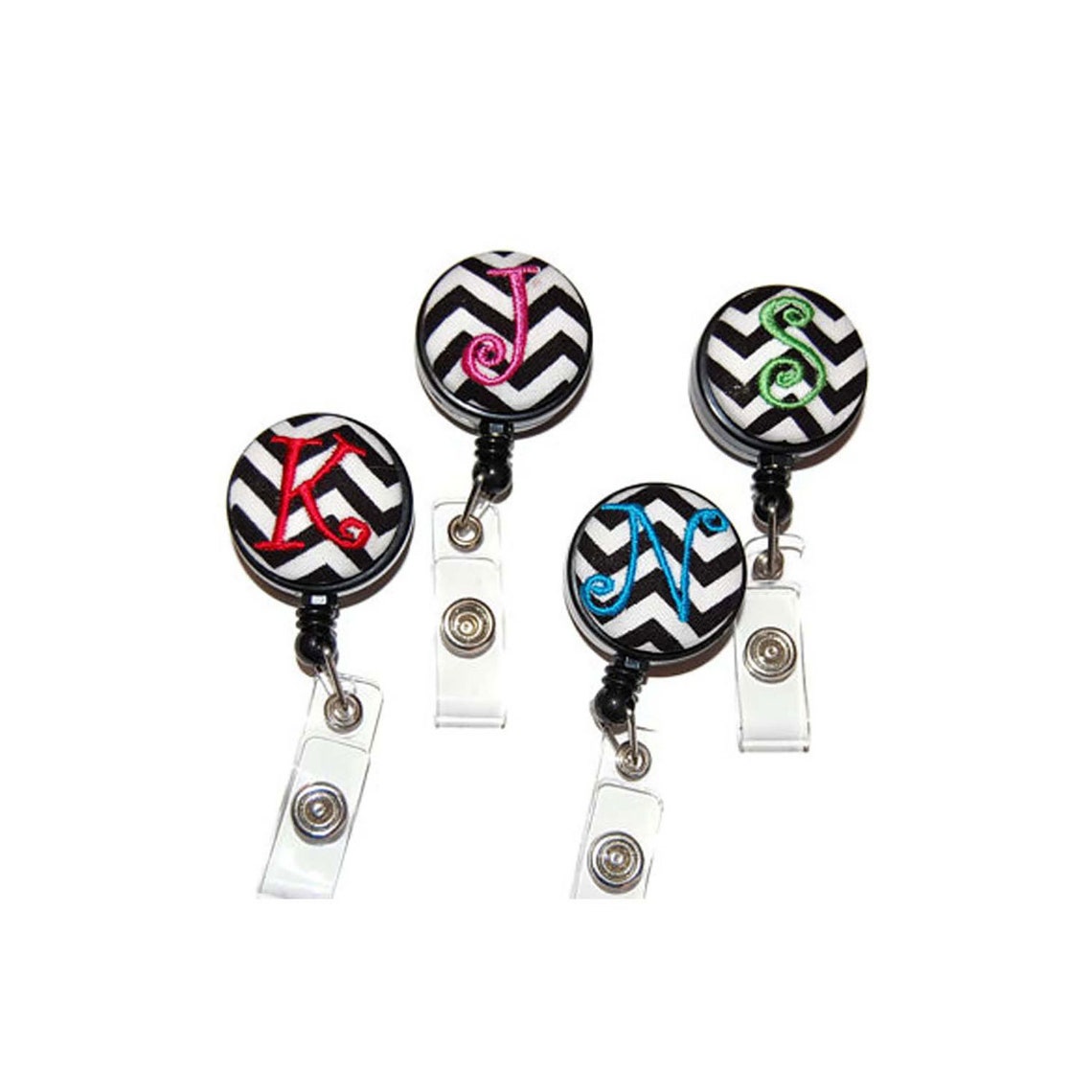 Cute Custom Personalized Black and White Chevron Letter Badge | Etsy