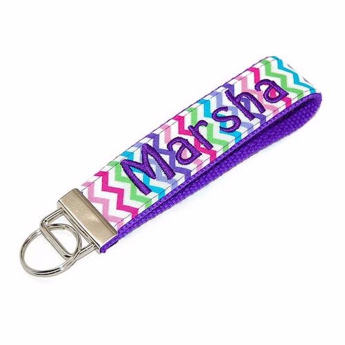 Monogram Key Chain Wristlet Keychain Personalized Keychain - Etsy
