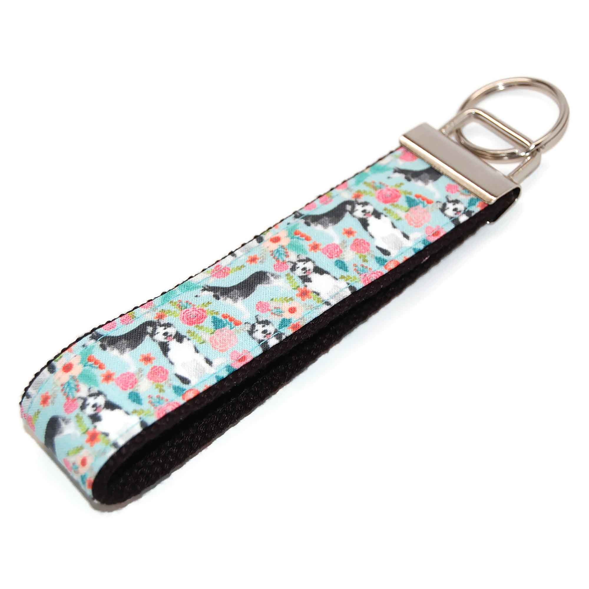 Siberian Husky Keychain Dog Fabric Key Fob Wristlet - Etsy