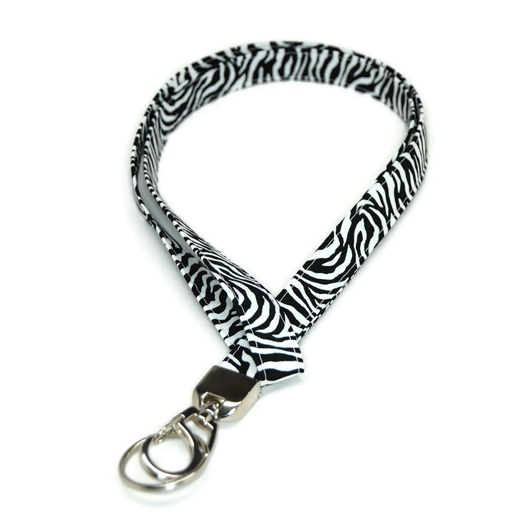 Zebra Lanyard - Soft Cotton Fabric - ID Badge Holder for Your Name Tag ...