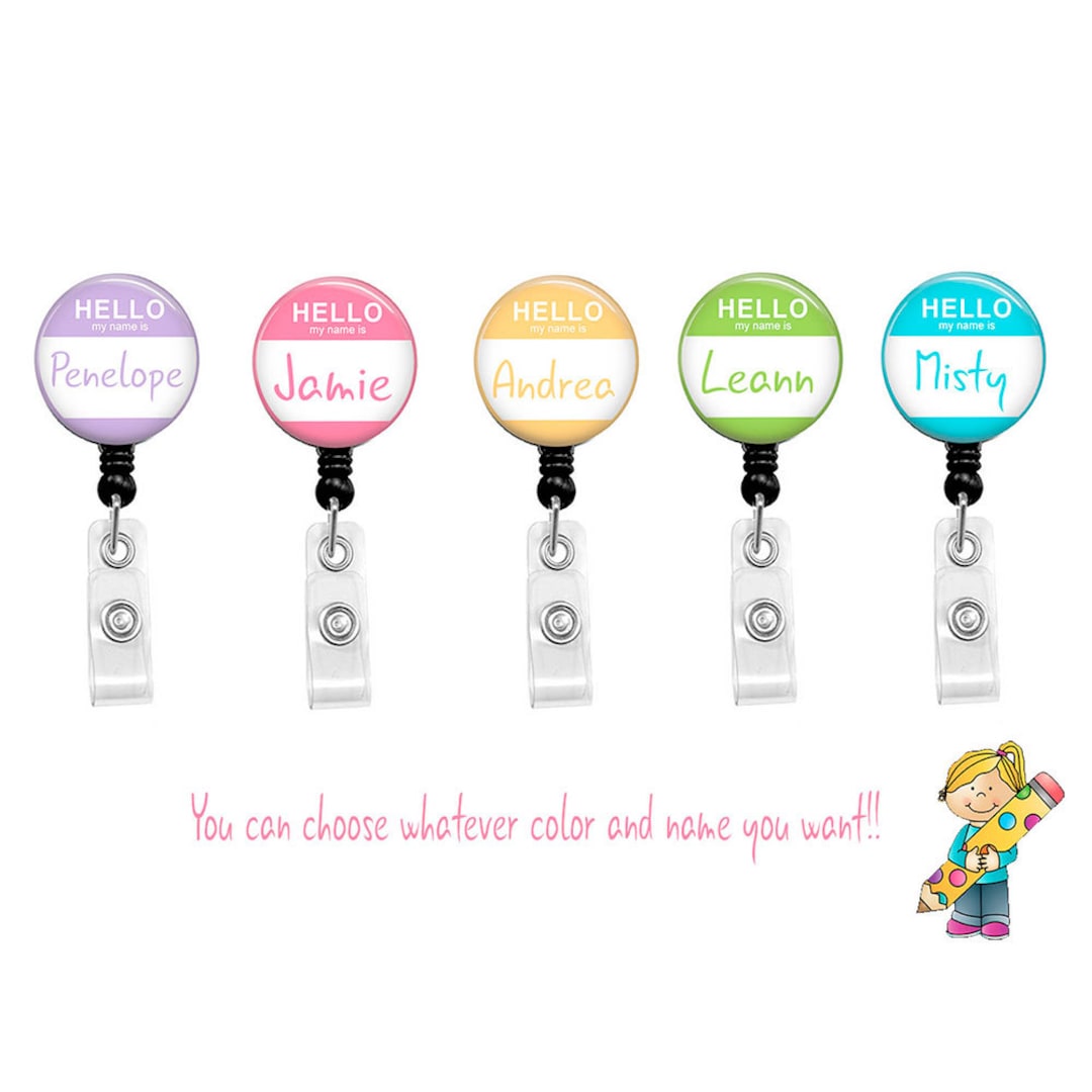 Personalized Name Badge Reel: Hello My Name is ID Clip - Etsy