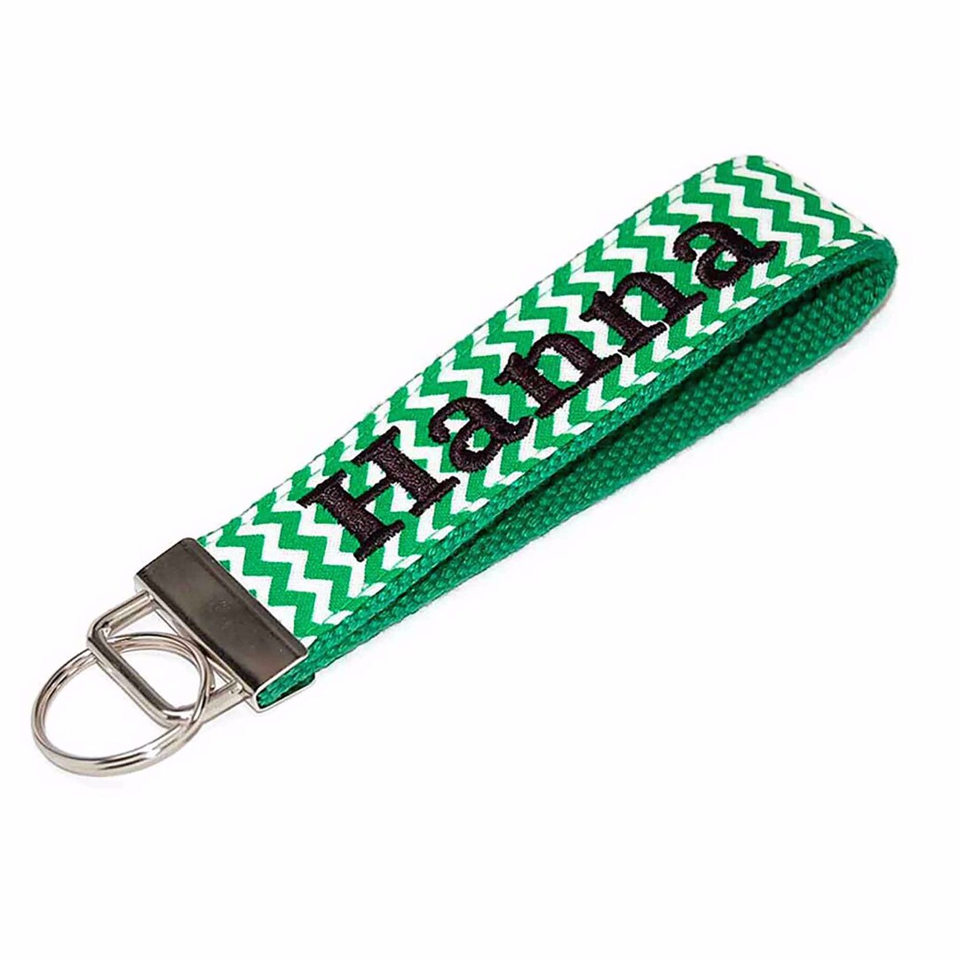 Keychain Personalized - Monogram Kelly Green and Black - Custom ...