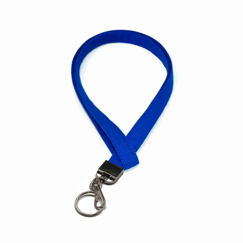 Royal Blue Fabric Lanyard Solid Color Soft Cotton ID Badge | Etsy