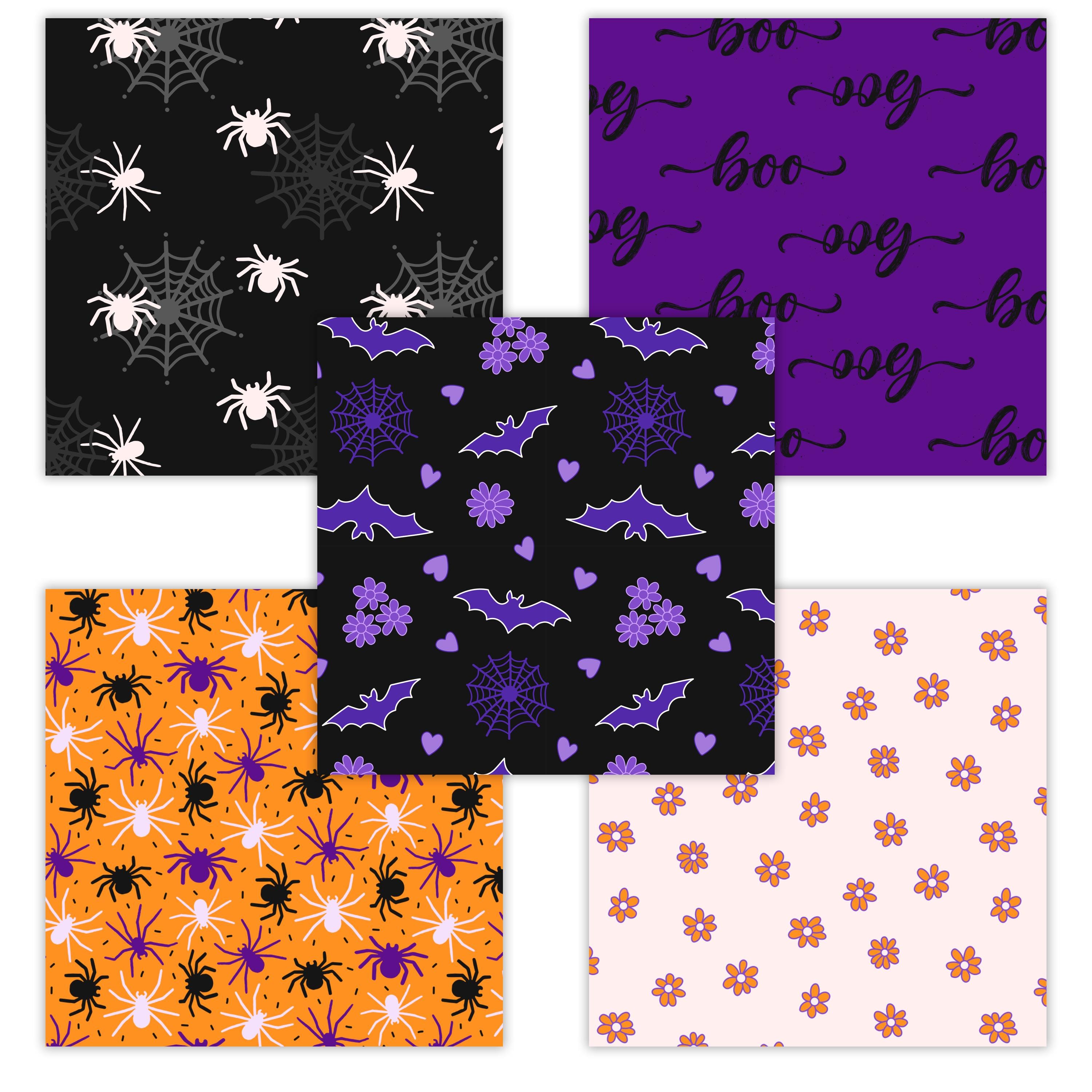 25 Cute Halloween Seamless Patterns, Ghosts, Spiders, Plaids, Candy ...