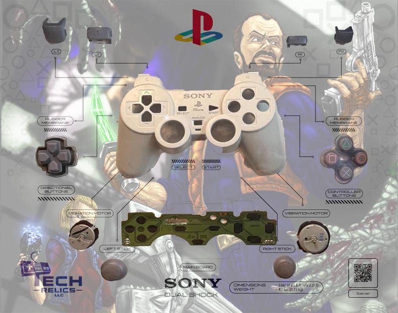 Overblood Playstation 1 Controller Shadow Box 11x14 Retro Gaming Wall ...