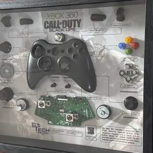 Retro Gaming Controller Shadow Box Disassembled XBOX360 Controller Tech ...