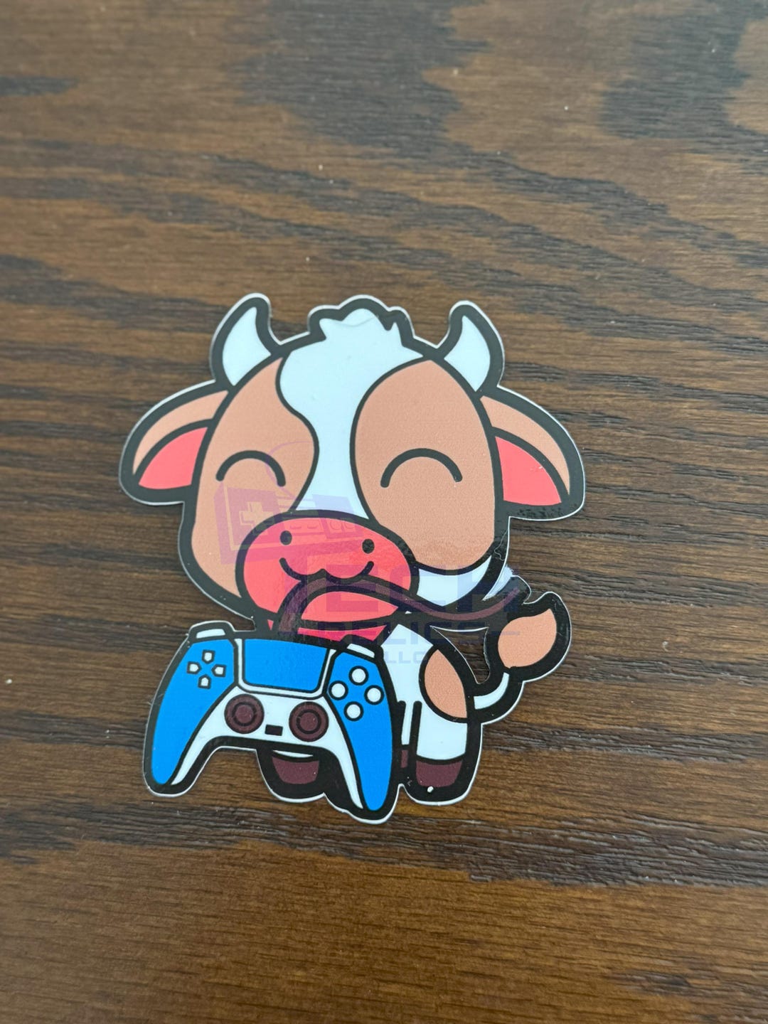 Calf Gamer Sticker Cute Cow With Controller Vinyl Decal Fun Gaming ...