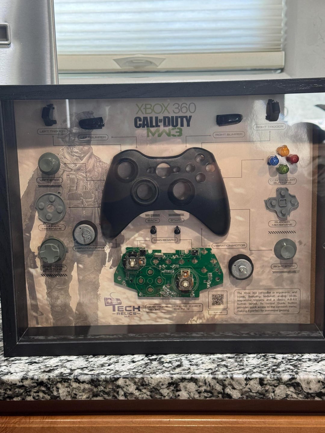 Retro Gaming Controller Shadow Box Disassembled XBOX360 Controller Tech ...