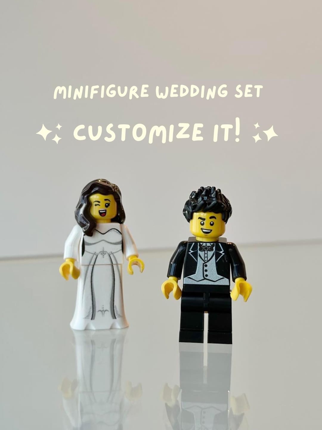 Wedding Minifigures Custom Bride and Groom Cake Toppers Personalized ...