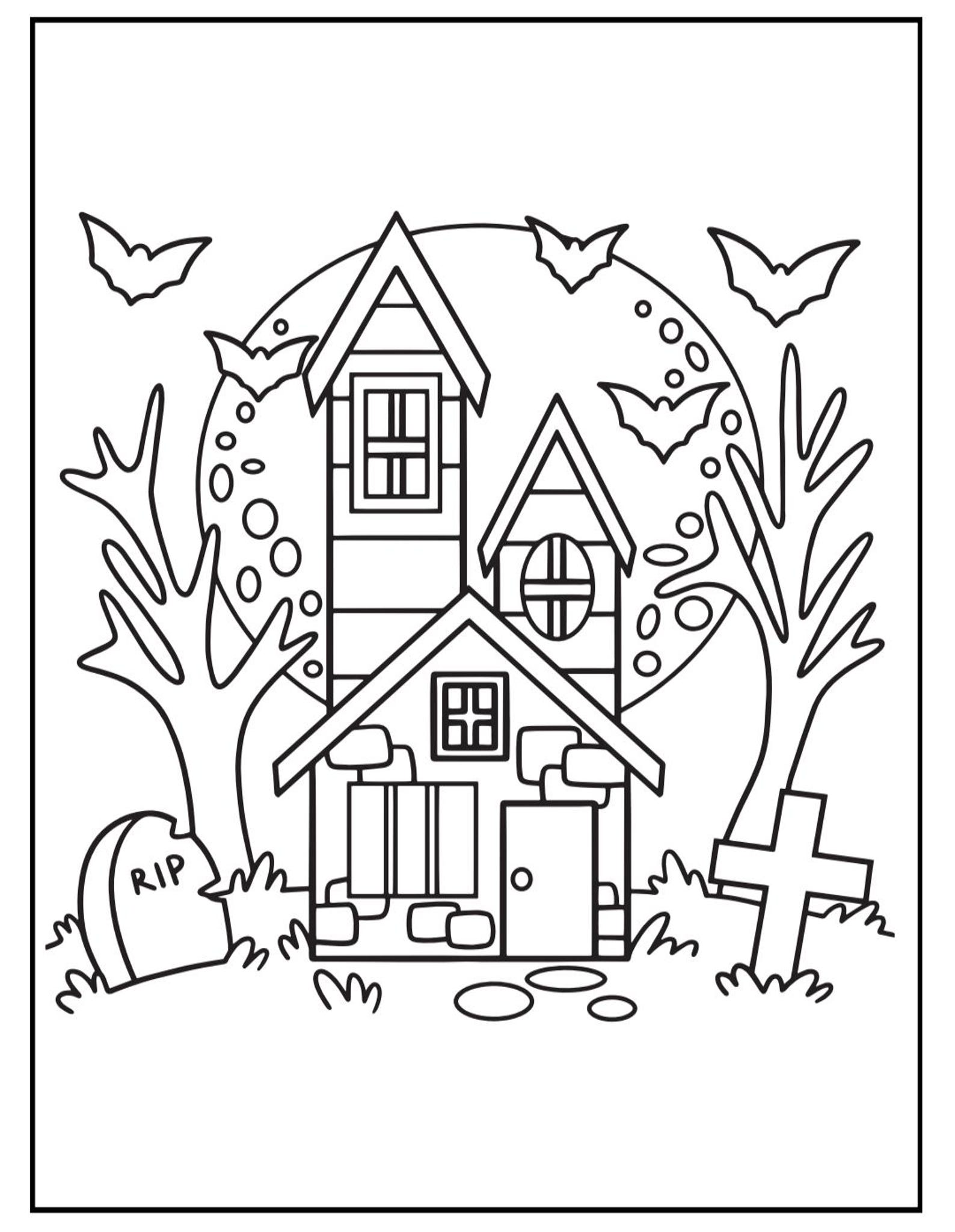 Spooky Halloween Colouring Pages for Adults and Children Gifts is a Pdf ...
