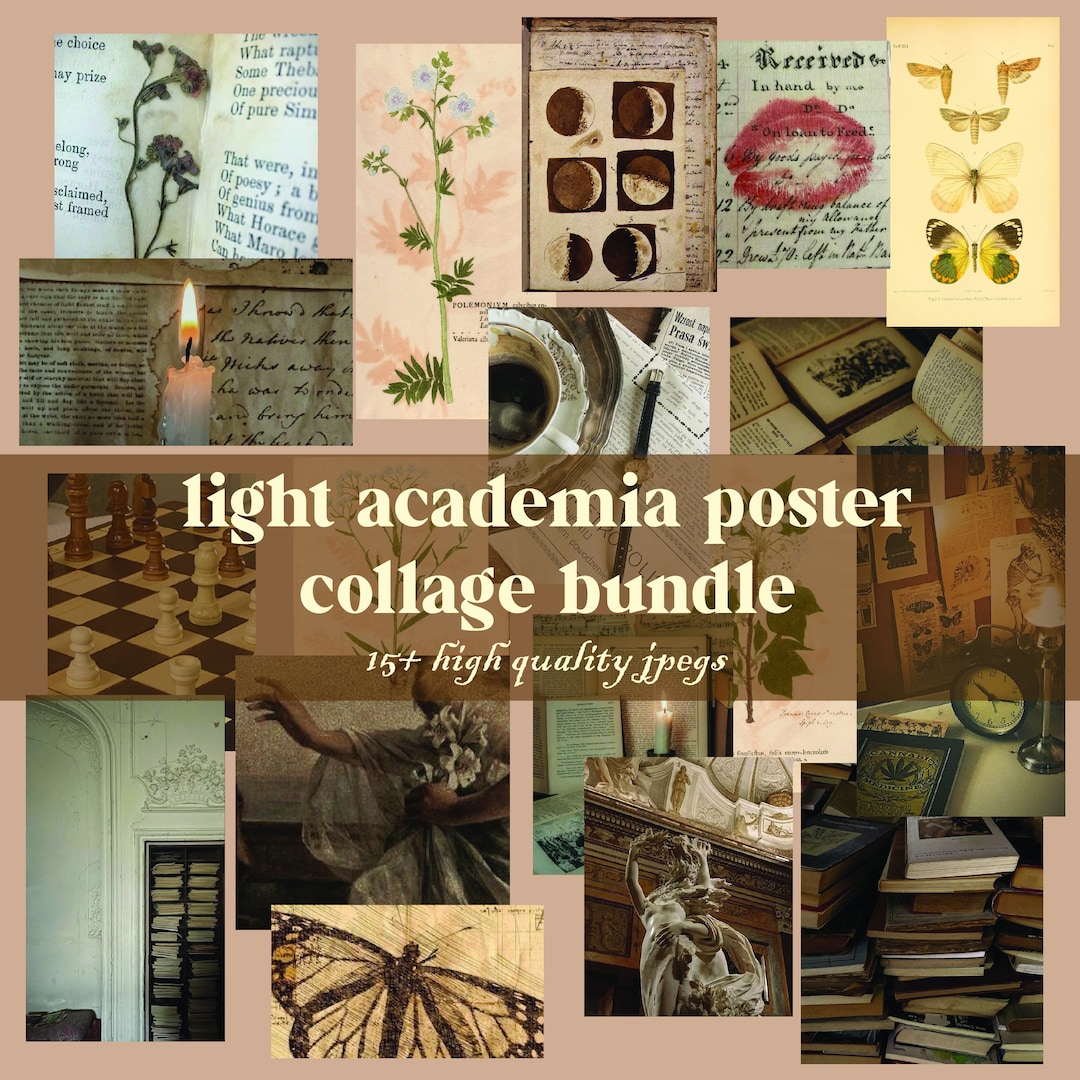 Light Academia Poster Bundle Collage Wall Collage Kit Art Scholar ...