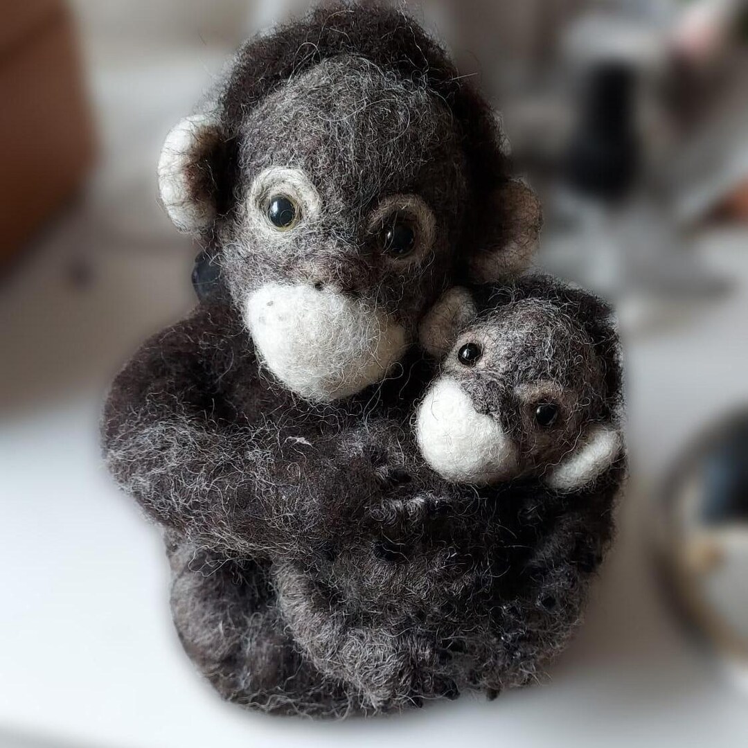 Needle Felted, Monkey, Handmade - Etsy