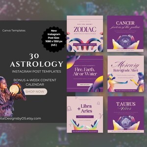 30 Astrology Instagram Post Templates | Social Media Canva Templates ...