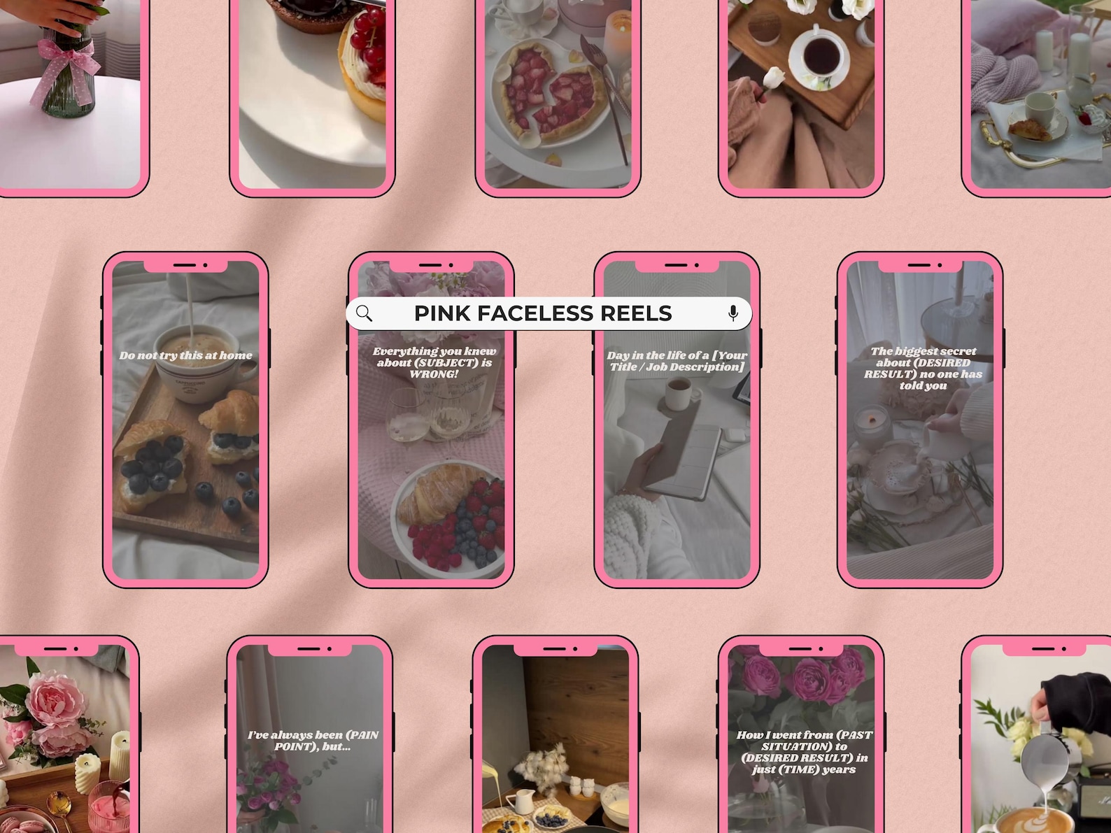 800 Plus Pink Aesthetic Faceless Reels Bundle | MRR and PLR Rights ...