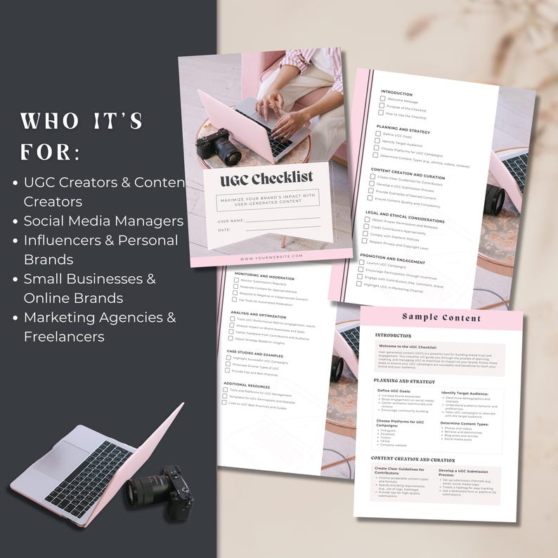 UGC Content Checklist & Strategy Outline | Editable Canva Template for ...