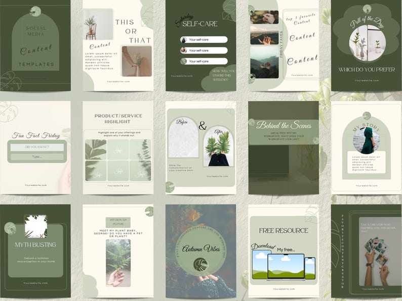 50 Minimalist Instagram Post Templates + Monthly Content Calendar ...