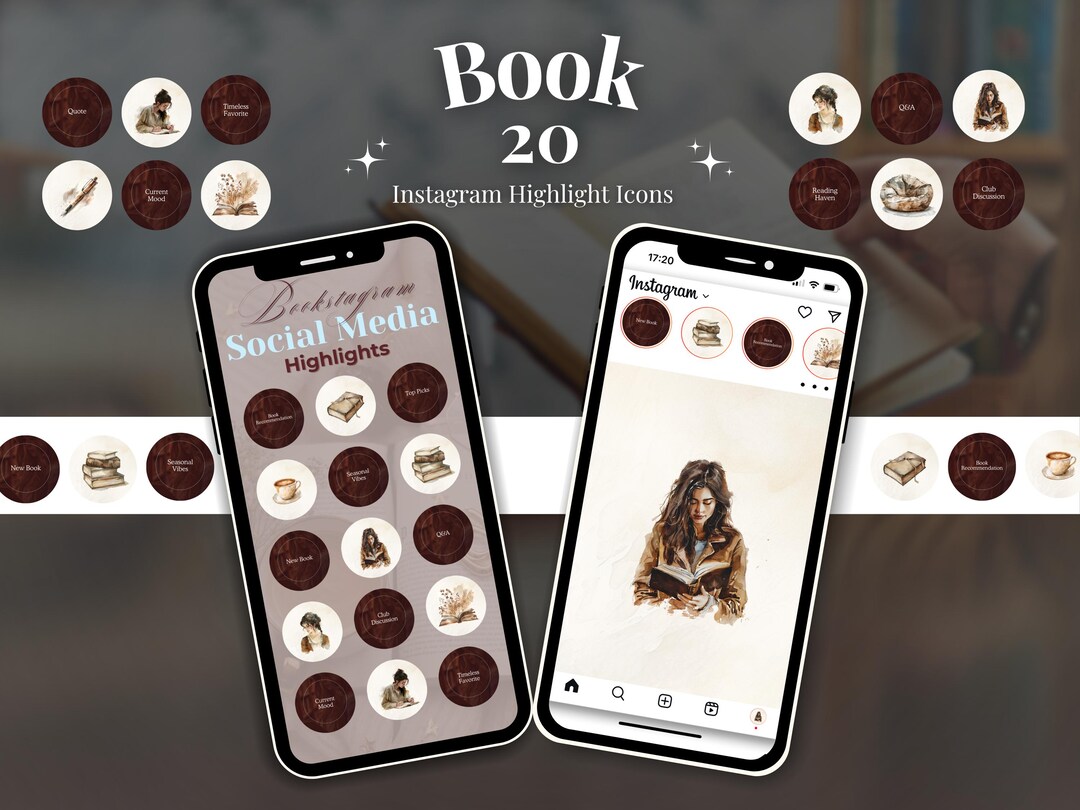 20 Bookstagram Instagram Highlight Covers | Editable Canva Templates ...