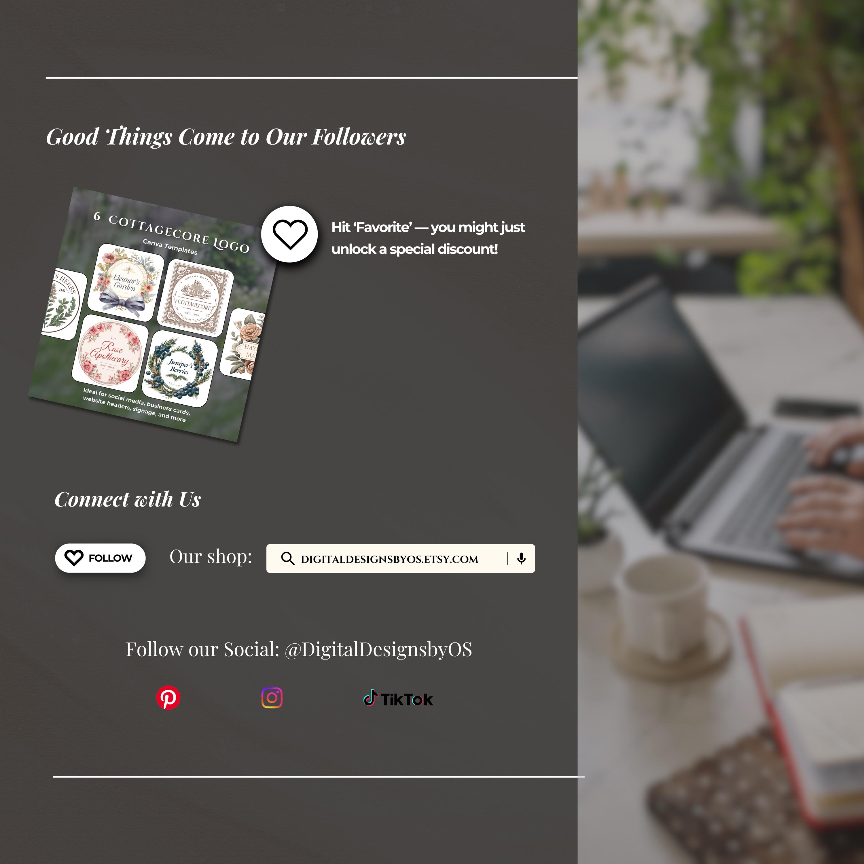 6 Cottagecore Logo Templates | Editable Canva Logo Set for Handmade ...