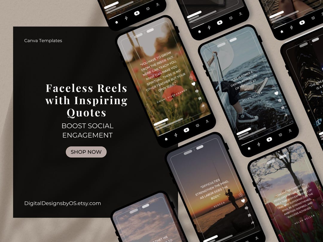 46 Faceless Reels Editable Canva Templates| Inspiring Quotes for ...