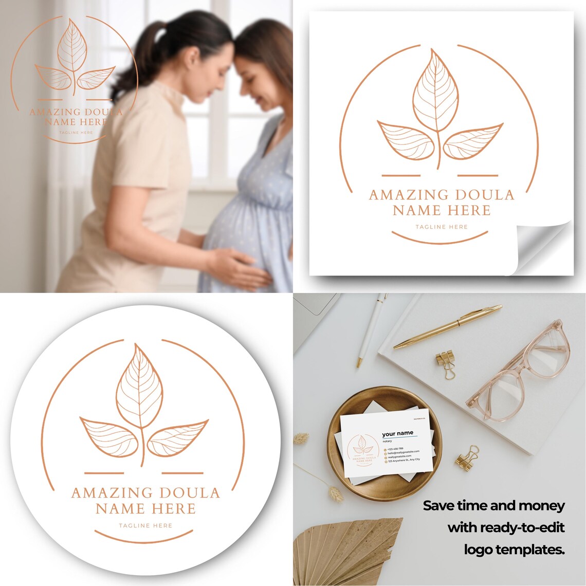 6 Doula Logo Canva Templates | Calm Logo Design for Birth Workers ...
