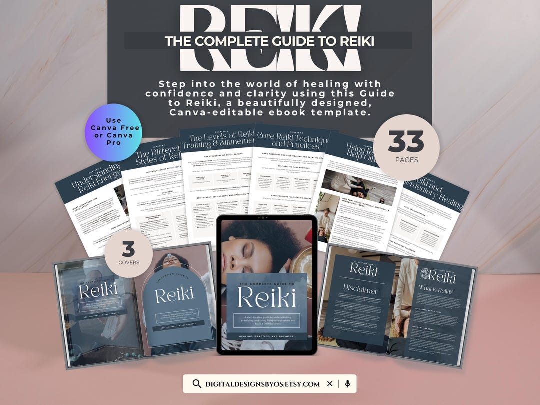 The Complete Reiki Guide | Printable Reiki Workbook | Canva Template ...