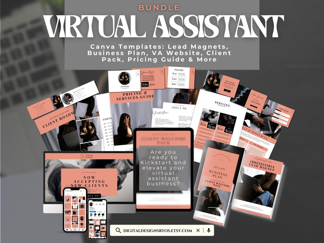 Virtual Assistant Toolkit Bundle | Canva Templates: Lead Magnets ...