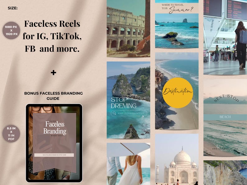 500+ Faceless Travel Reels Kit | 400 Summer + 100 Travel Clips | PLR ...