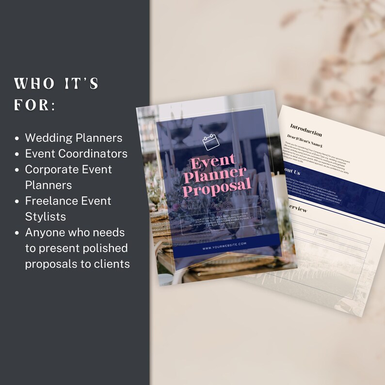 Event Planner Proposal Canva Template | Editable Canva PDF | Wedding ...