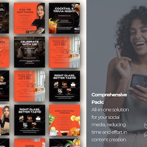 30 Bartender Instagram Post Templates + Bonus Content Calendar ...